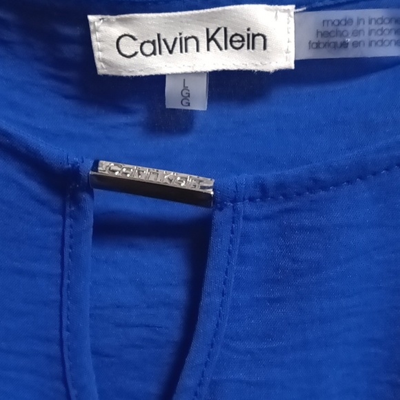 Calvin Klein | Tops | Final Price Calvin Klein Royal Blue Ss Blouse W ...